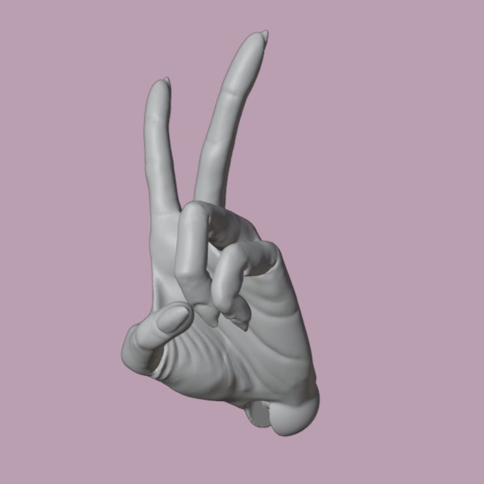 Digital BJD Hand *peace Sign* Thin - Etsy