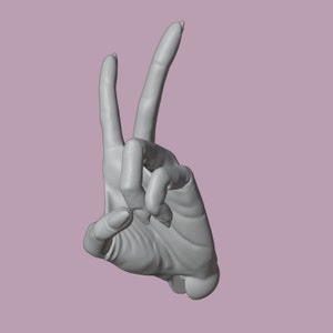Digital BJD Hand *peace Sign* Thin - Etsy