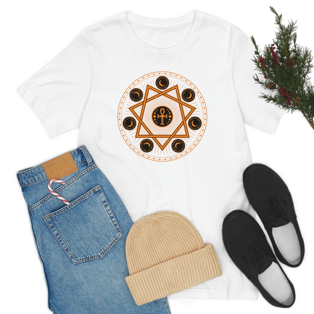 Star of David Shirt, Ankh Tee Shirt With Moon, Comfort Tee, Ancient ...