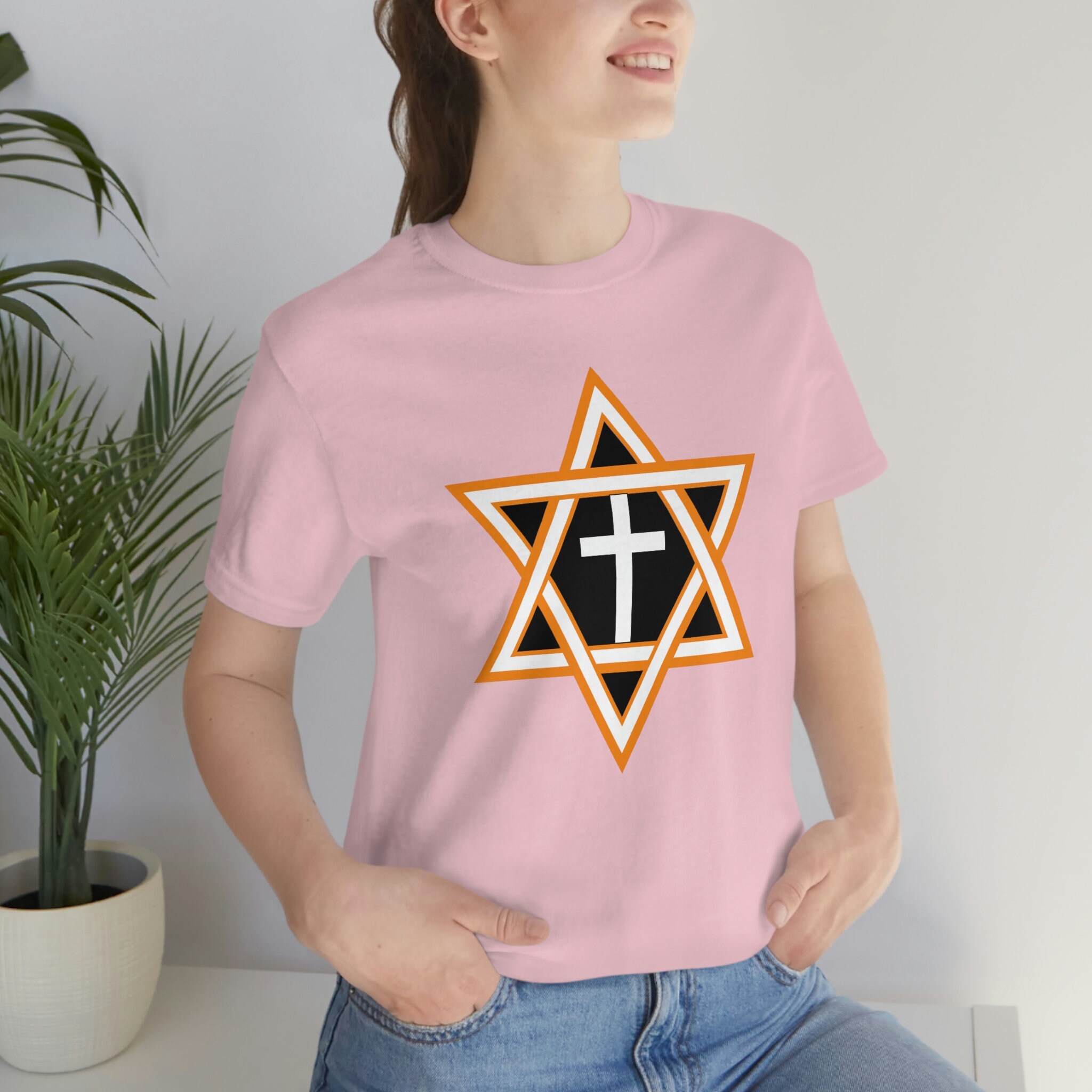 Star of David Shirt, Spiritual Shirt, Shield of David, Messianic Cross ...