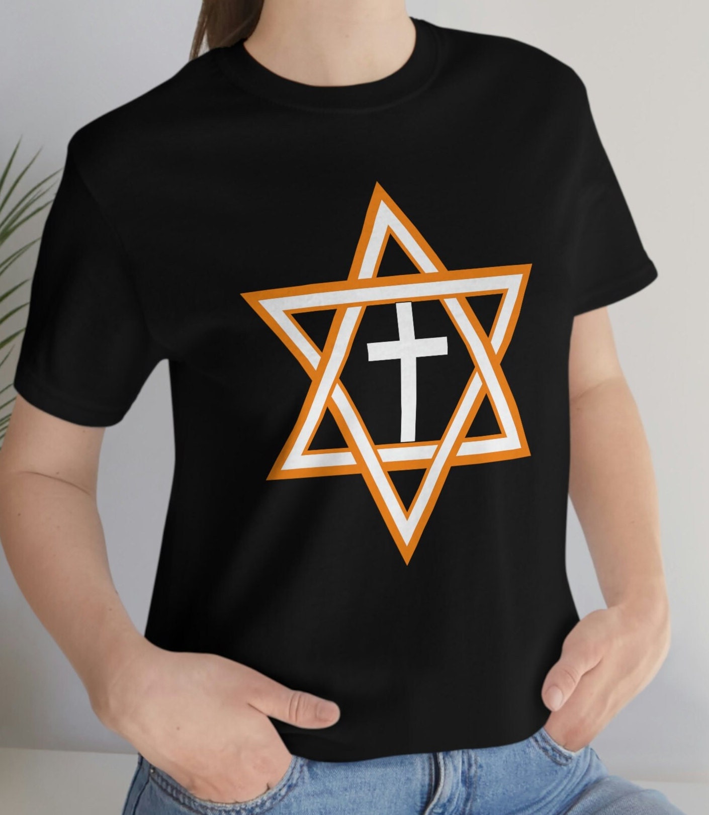Star of David Shirt, Spiritual Shirt, Shield of David, Messianic Cross ...