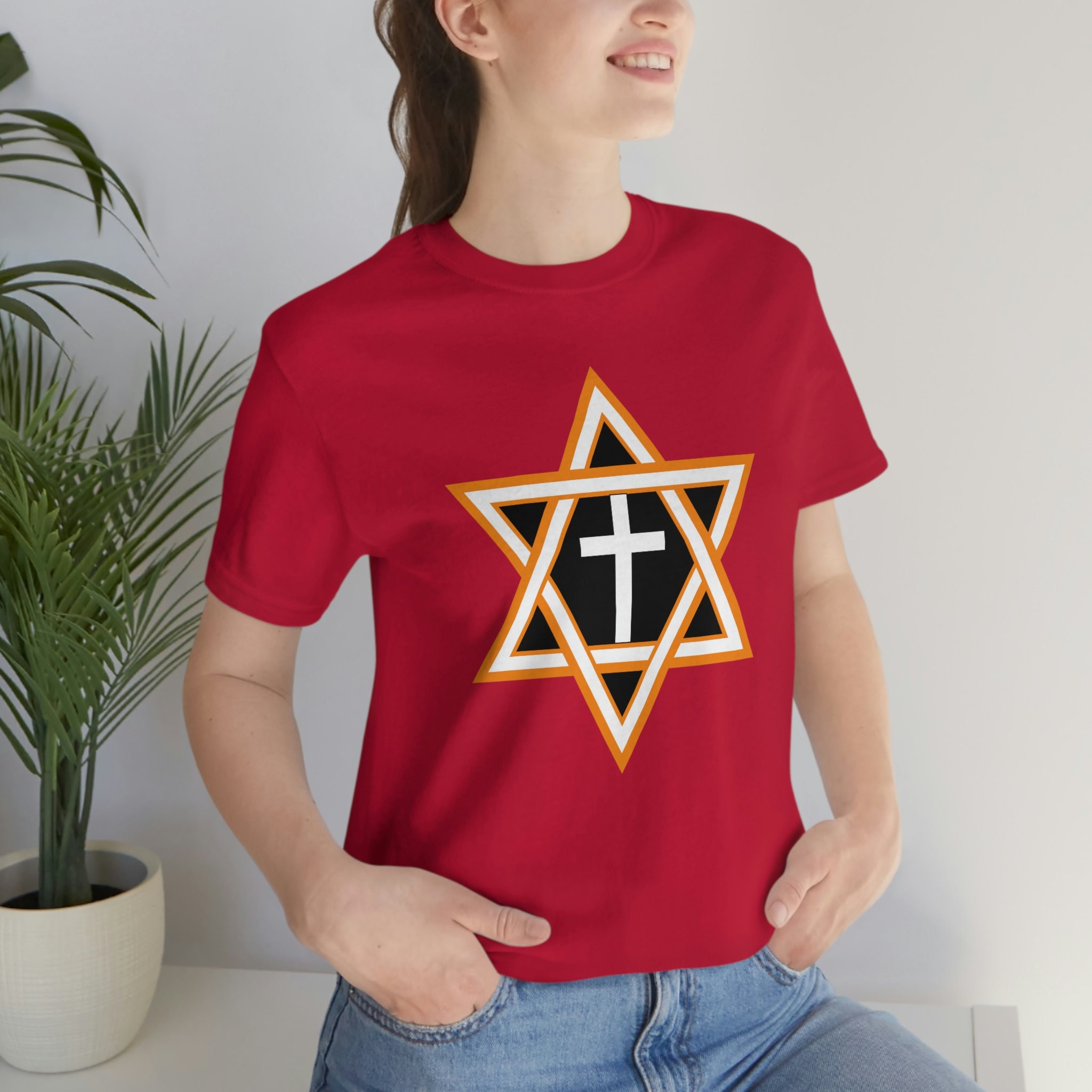 Star of David Shirt, Spiritual Shirt, Shield of David, Messianic Cross ...