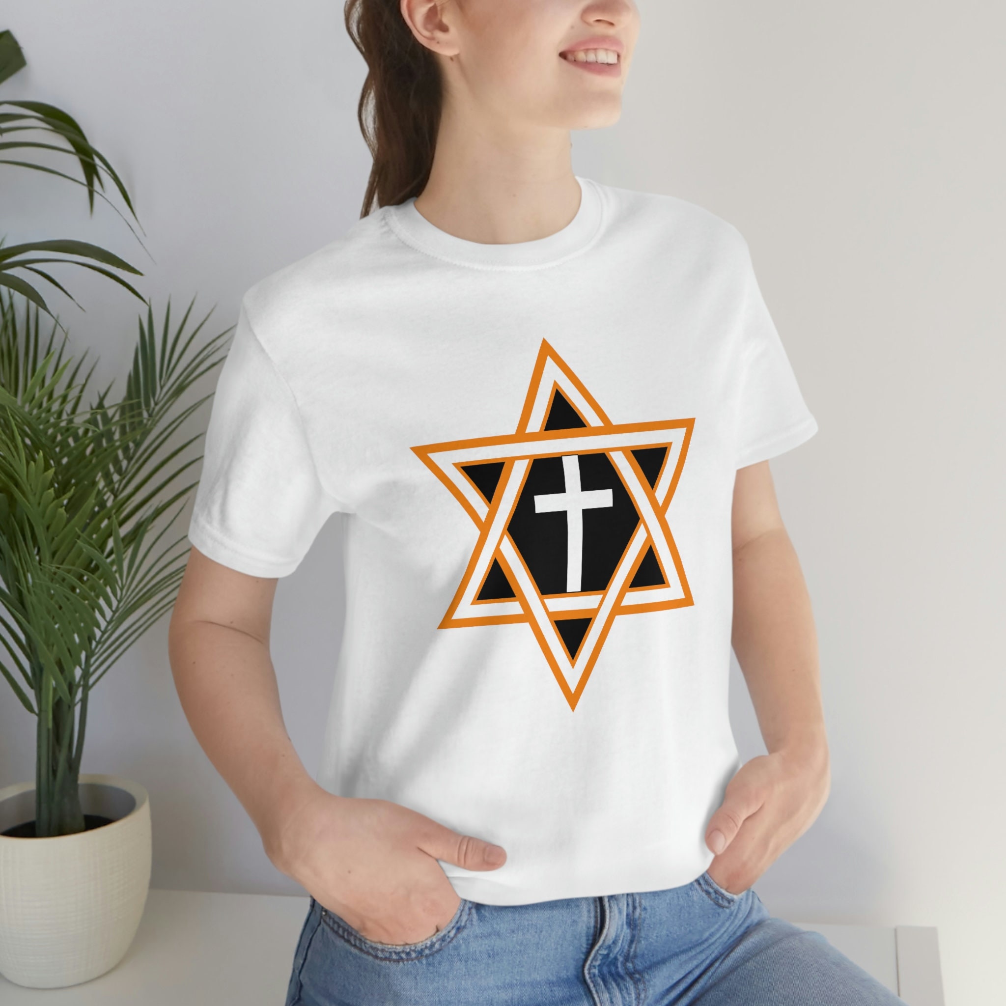 Star of David Shirt, Spiritual Shirt, Shield of David, Messianic Cross ...