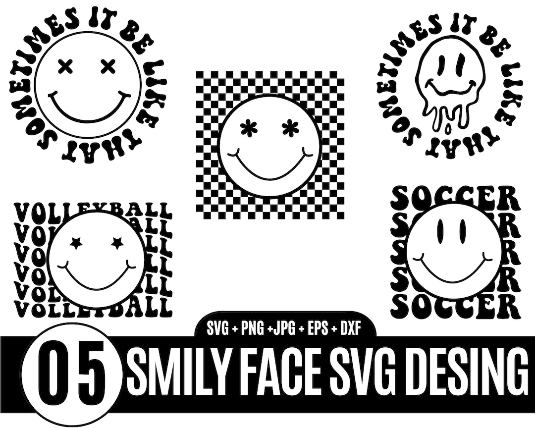 05 Smiley Face Svg Bundle, Vector Smiley SVG, Sun Smiley Face Svg ...
