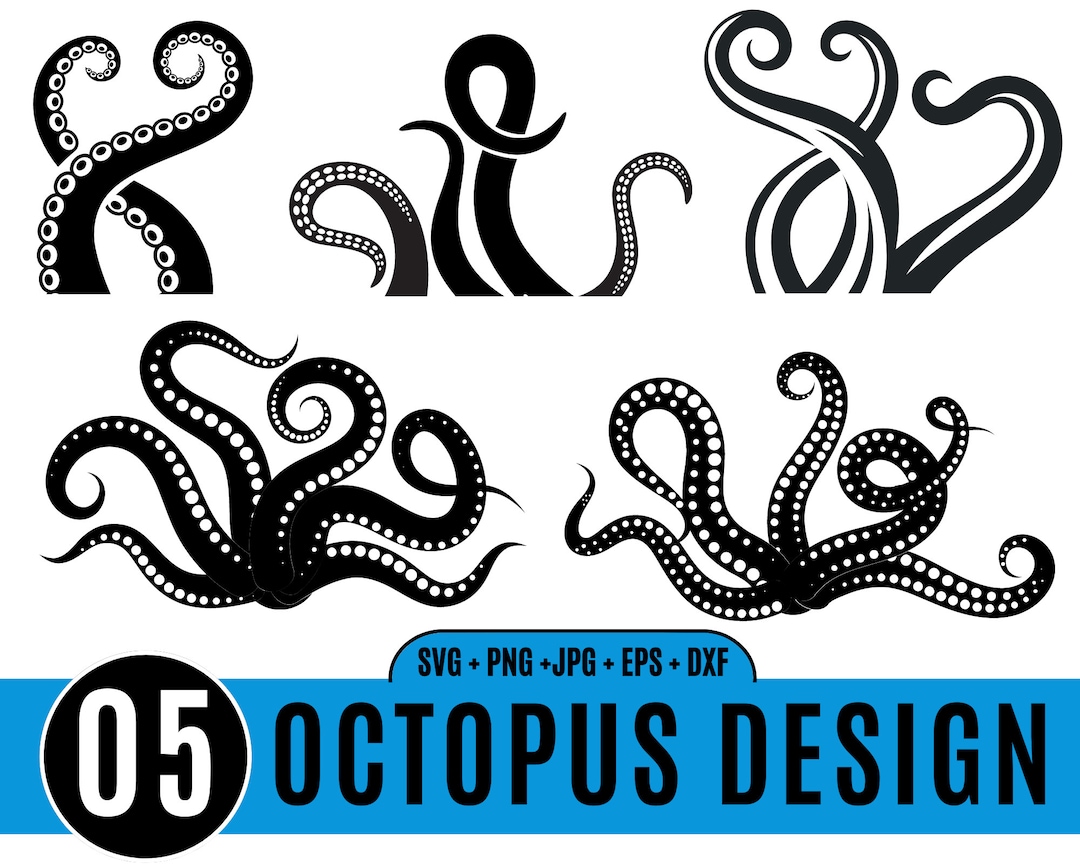 5OCTOPUS SVG BUNDLE, Kraken SVG, Octopus Legs Svg, Tentacle Border Svg ...