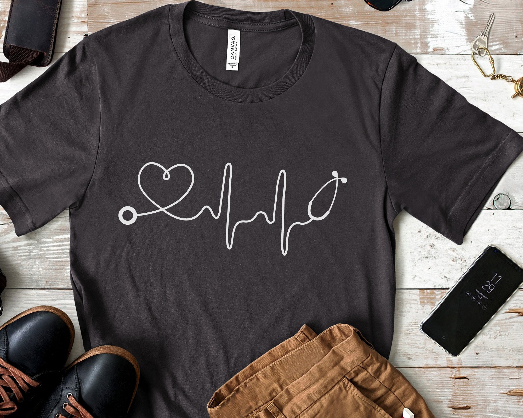 Heartbeat Nurse Svg Stethoscope Health Heart Nurse Heartbeat - Etsy