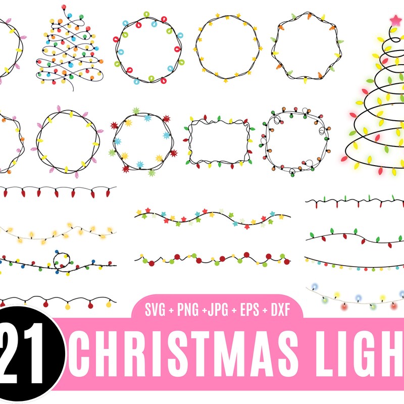 Christmas Lights Svg - Etsy