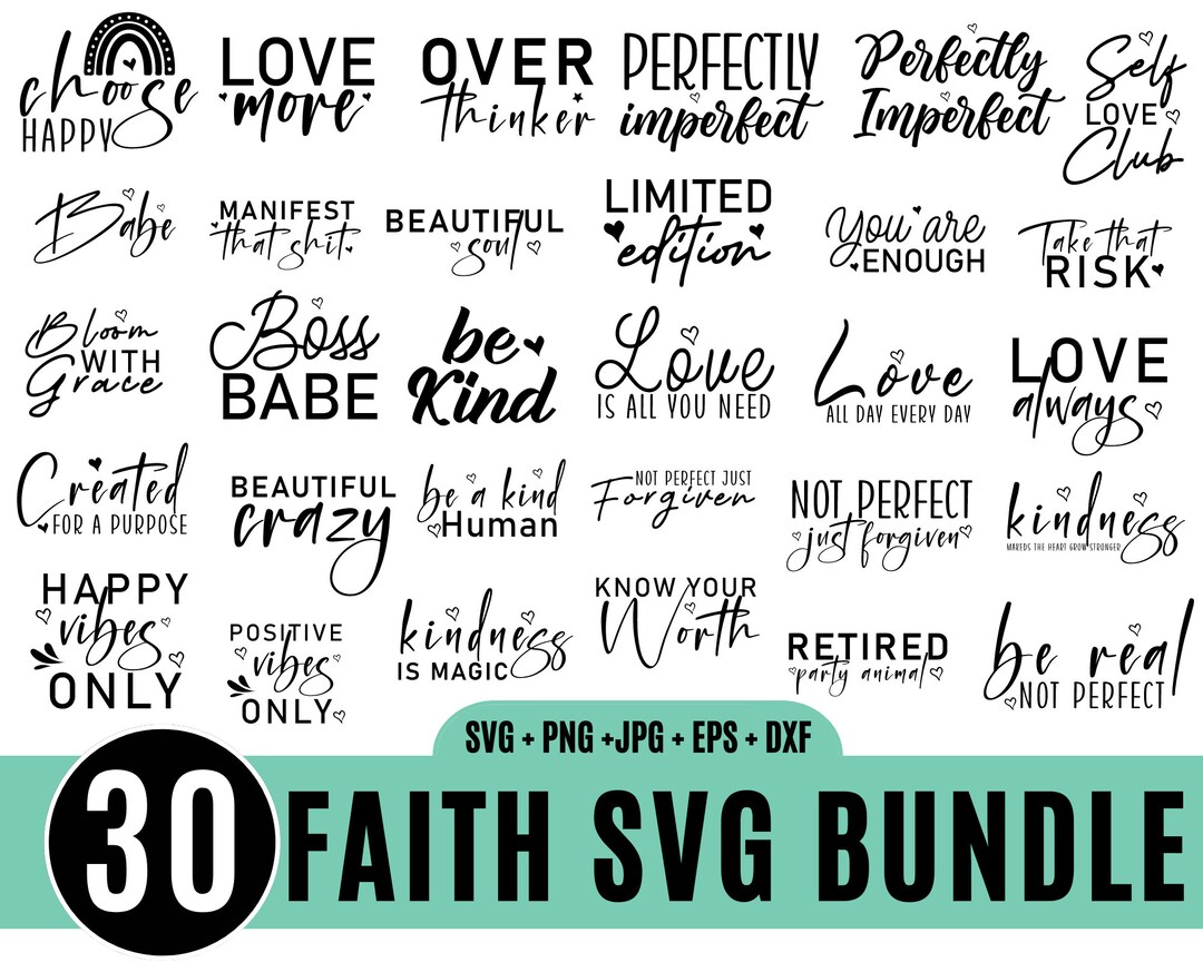 30 Faith Svg Bundle, Faith Hope Love SVG, Faith Family Freedom SVG ...