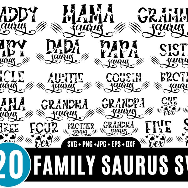 Family Saurus Svg - Etsy