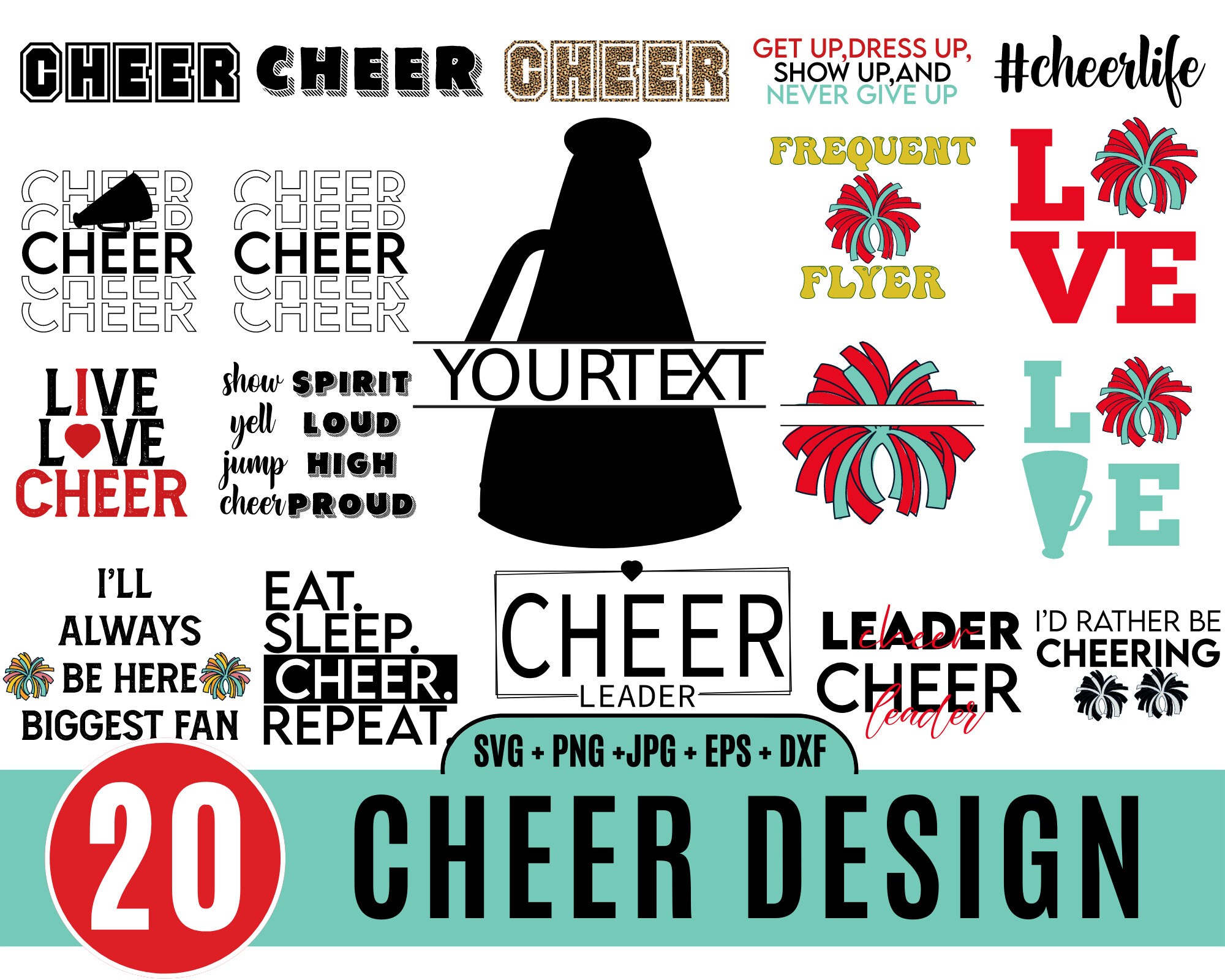 Cheer Svg Bundle Cheer Leader Svg Cheer Team Design Svg - Etsy