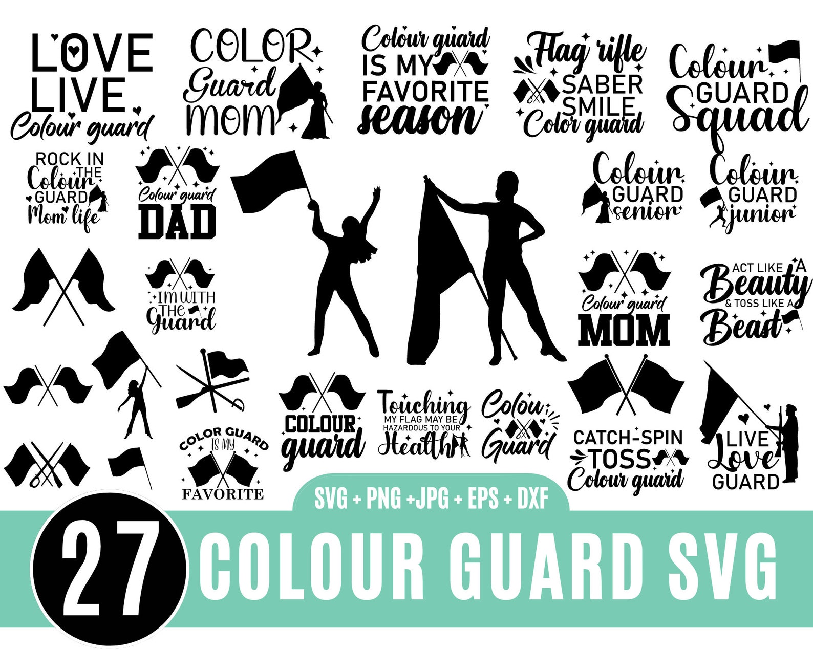27 Color Guard SVG Color Guard Flag Color Guard Rifle Color - Etsy