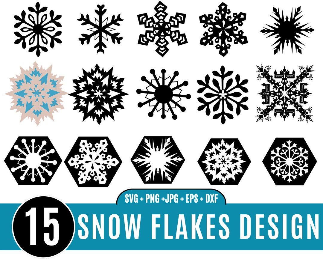 15 Snow Flakes Svg Bundle, Christmas Svg, Winter Svg, Christmas ...