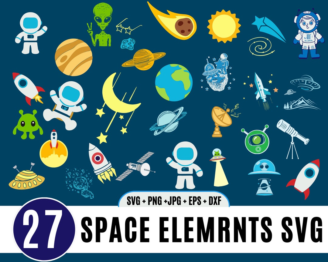 30 Space Element Bundle SVG, Solar System Svg, Spaceship Svg, Outer ...