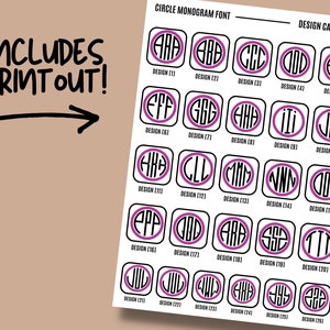 26 Font Monogram Svg Bundle, Circle Monogram Font Svg, Monogram Font Alphabet, Split Monogram ...