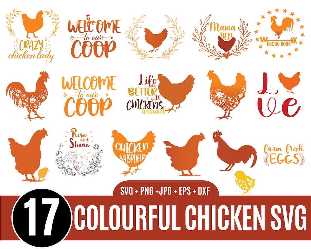 17 Chicken Svg Bundle Hand Drawn, Chicken Cut File, Farm Chicken Svg ...