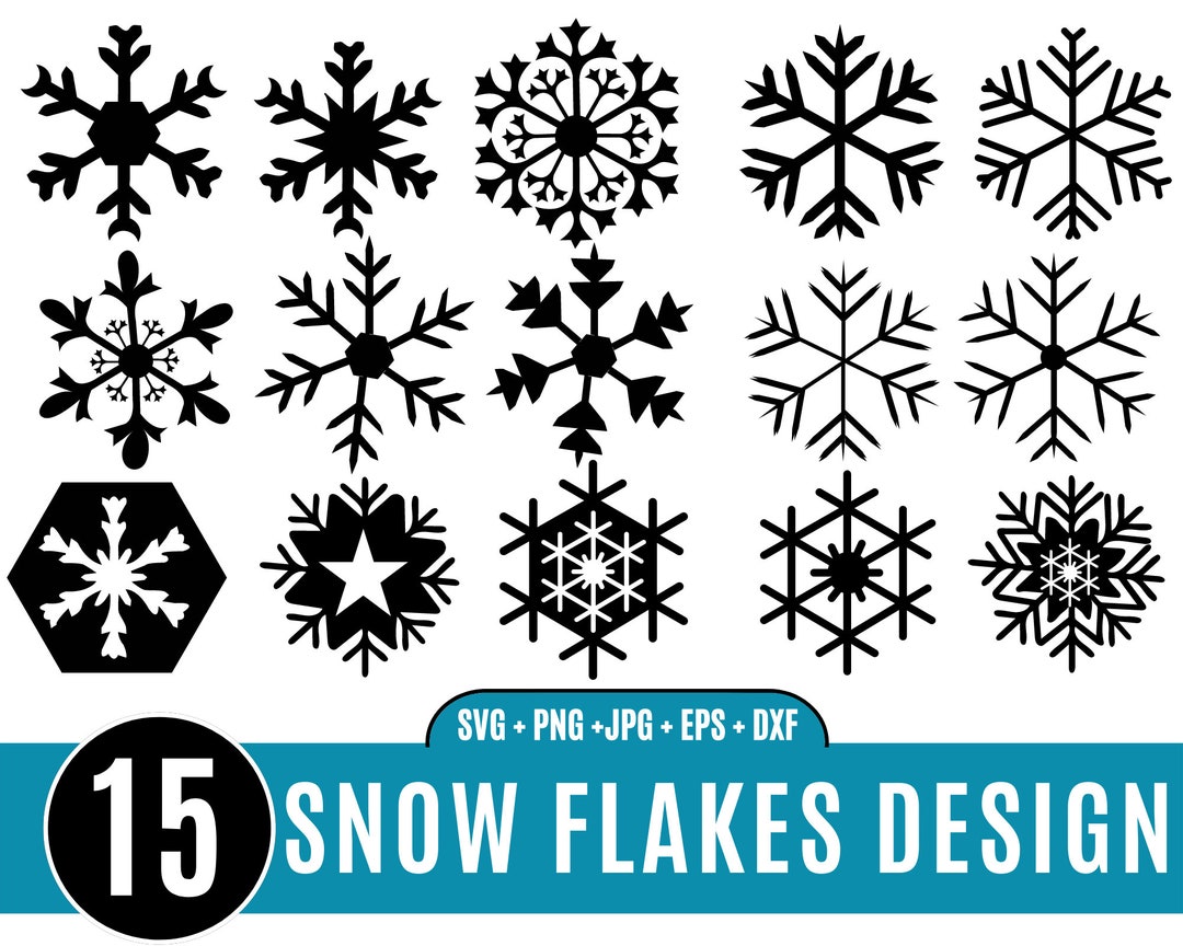 15 Snow Flakes Svg Bundle, Snow Svg, Winter Svg, Blizzard Svg ...