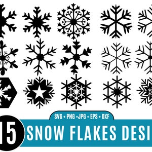 15 Snow Flakes Svg Bundle, Snow Svg, Winter Svg, Blizzard Svg ...
