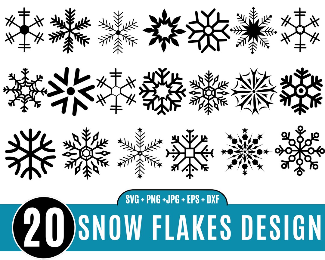 20 Snow Flakes Svg Bundle, Holiday Svg, Flake Winter Svg, Christmas Svg ...