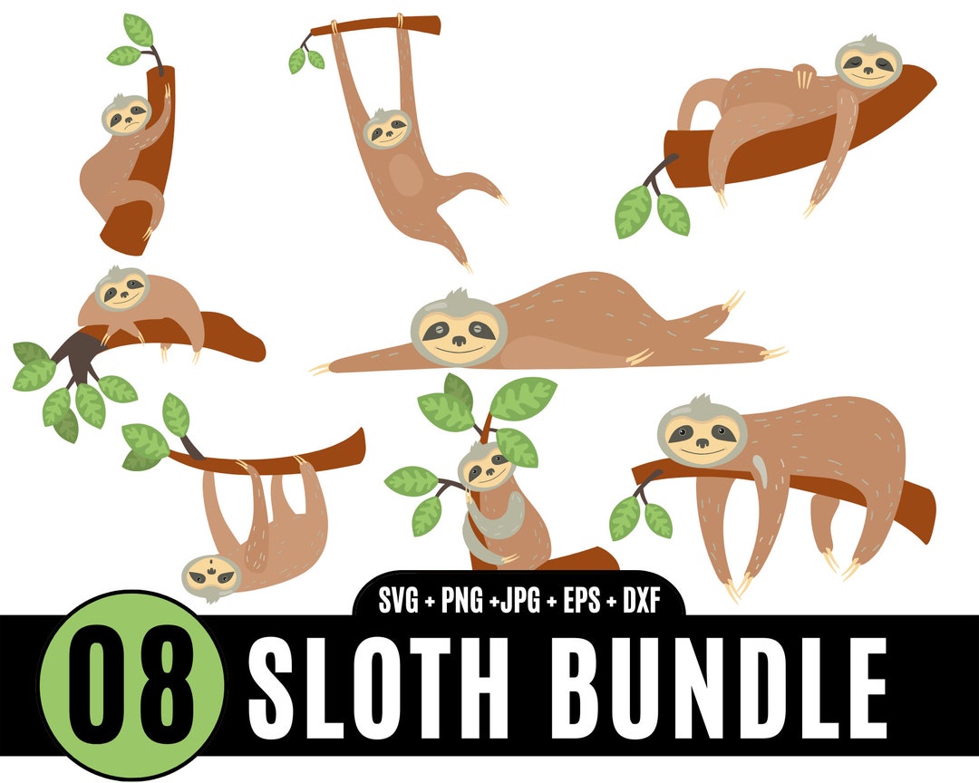 08 Faultier SVG Bundle, Faultier SVG Bundle, Faultier Png geschnitten ...