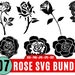 Rose Bundle SVG, Rose Silhouette, Rose Clipart, Rose Vector, Rose Svg ...