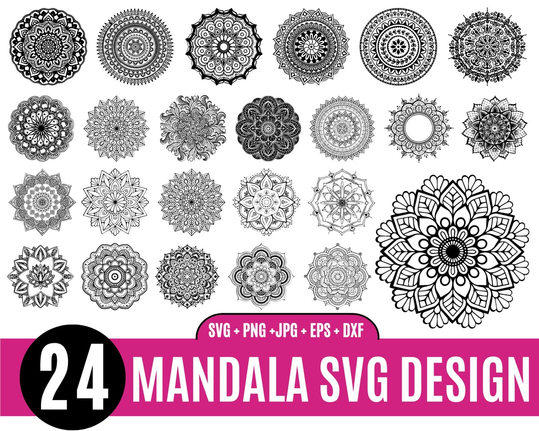 24 Mandala Svg, Layered Mandala Svg, Mandala Svg Glowforge, Daisy ...