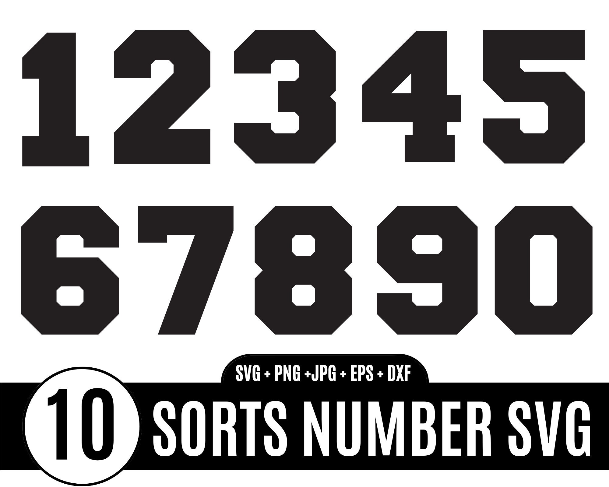 10 Sport Numbers Bundle Svg Numbers Svg Jersey Numbers Svg - Etsy UK