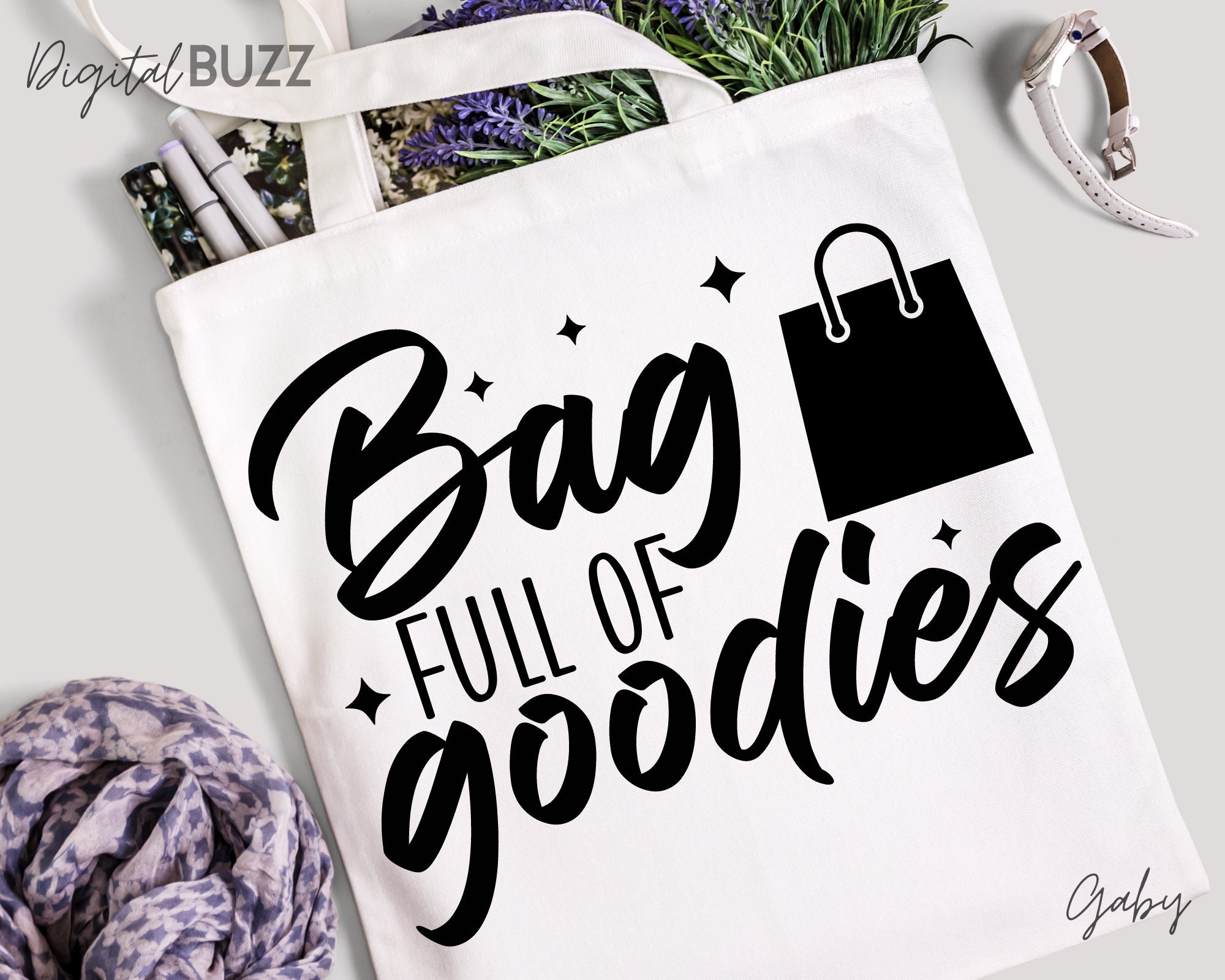 Bag Full of Goodies Svg Tote Bag SVG Tote Bag Quotes Funny - Etsy