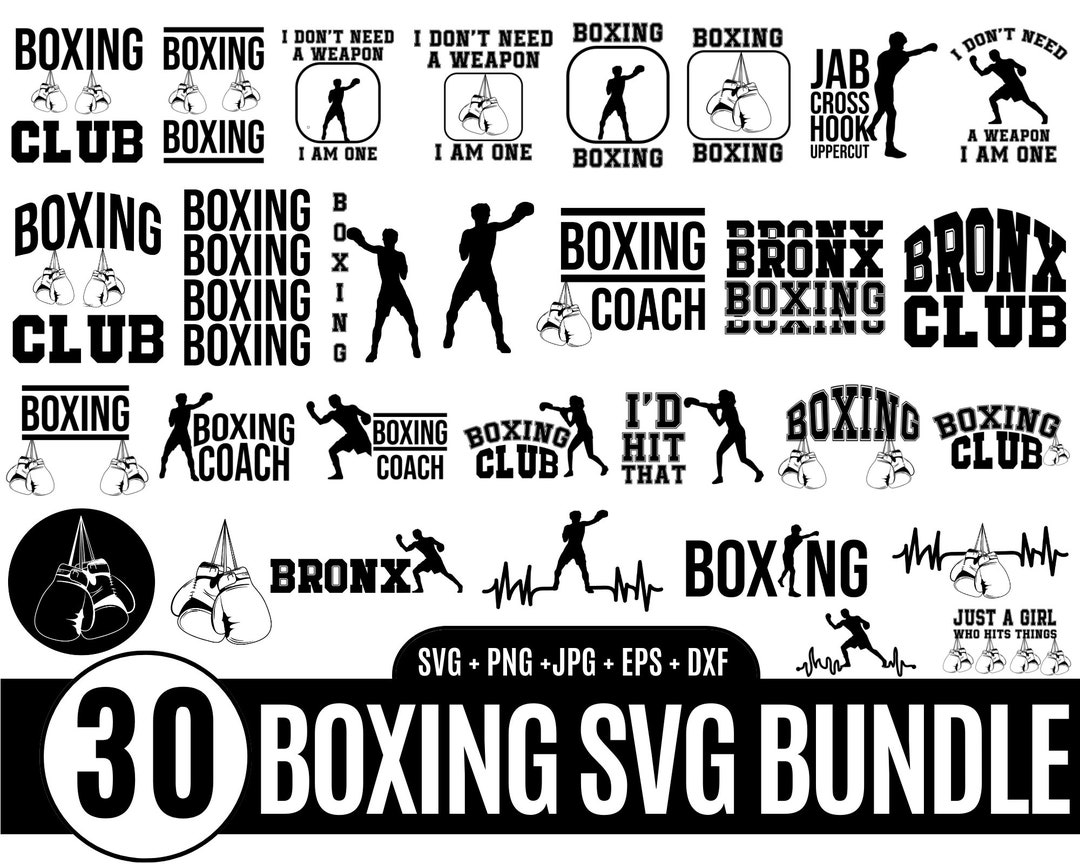 30 Boxing Svg Bundle, Boxing Gloves Svg, Boxing Cut File, Boxing ...