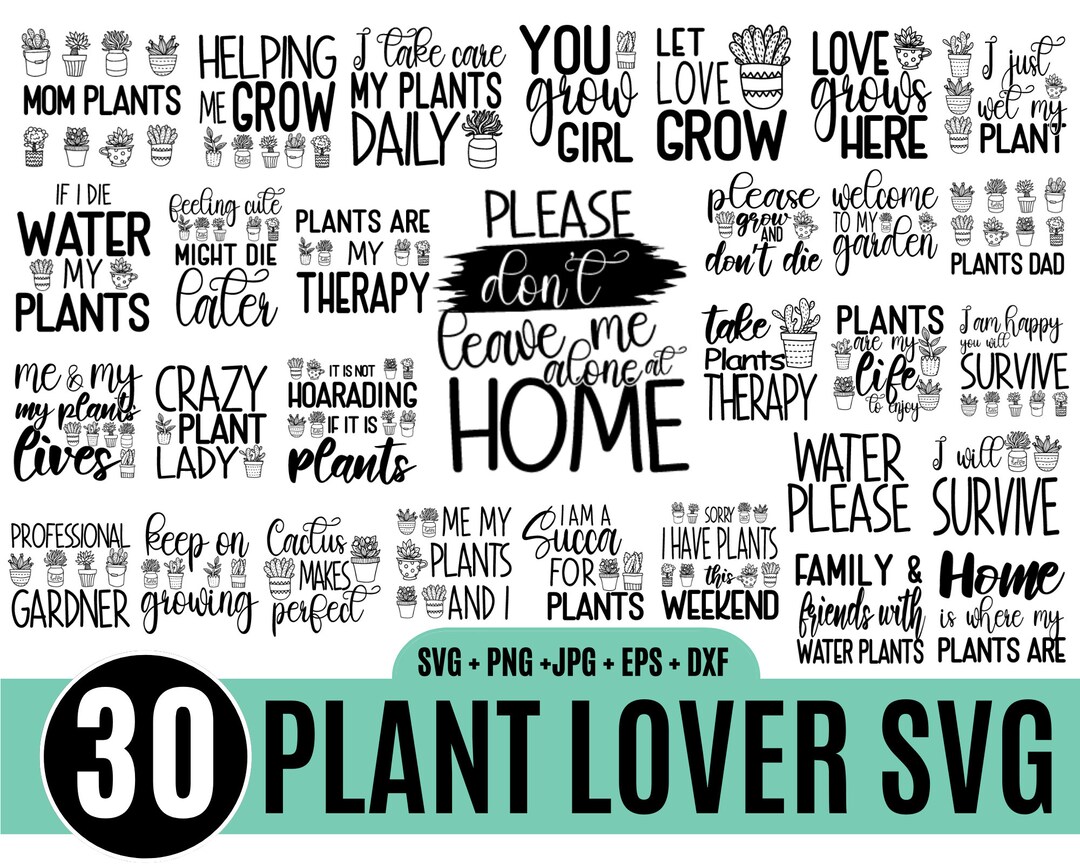 30 Plant Lover SVG Bundle, Plant Svg, Plant Quotes Svg, Crazy Plant ...