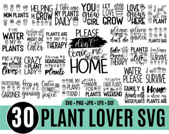 Plant Lover SVG Bundle, Plant Svg, Plant Quotes Svg, Houseplant Svg ...