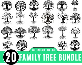 Family Tree 25 Svg Bundle, Tree Roots Svg, Tree With Roots Svg, Our ...