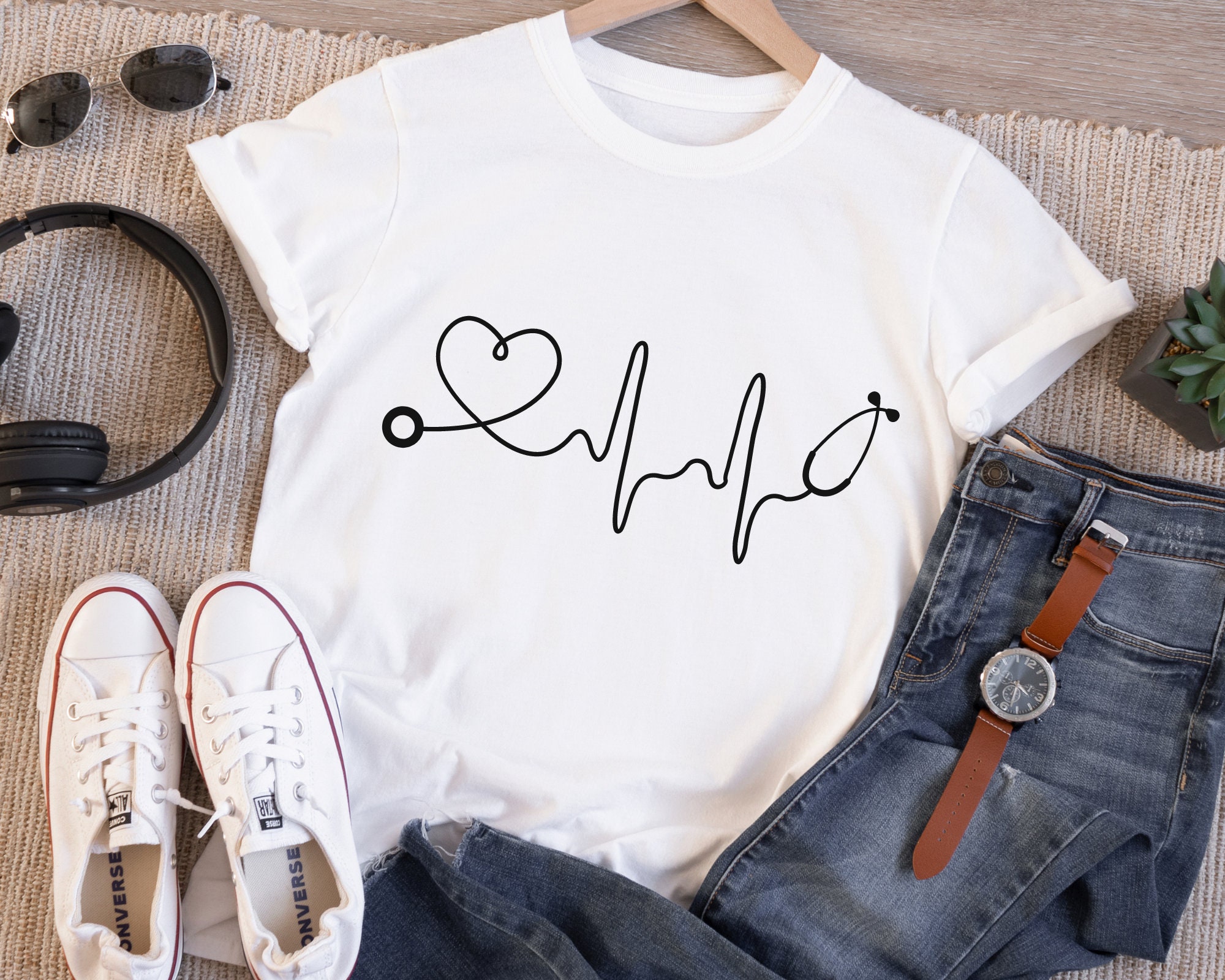 Heartbeat Nurse Svg Stethoscope Health Heart Nurse Heartbeat - Etsy