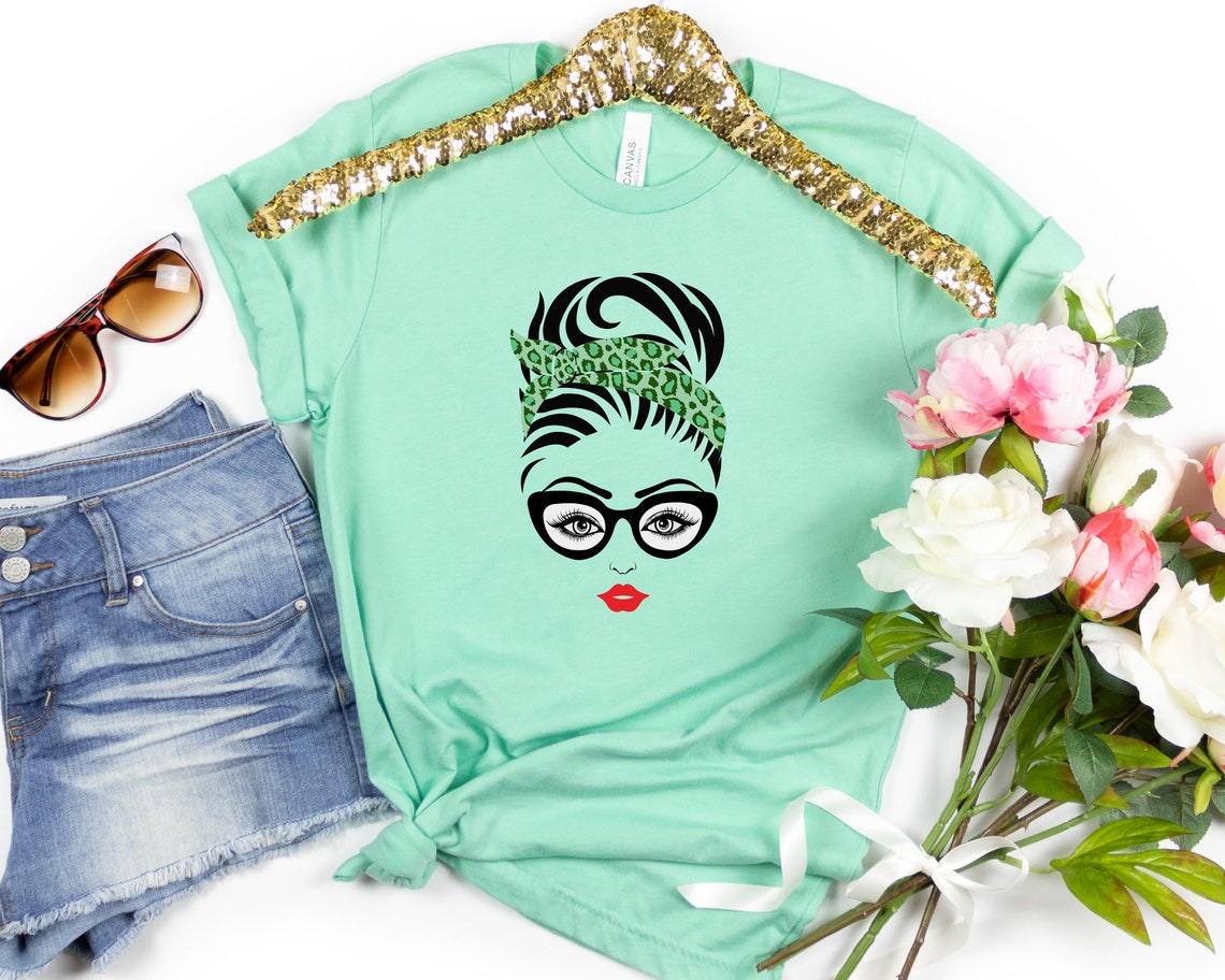 Messy Bun Svg Messy Bun With Glasses Svg Messy Bun Classy Etsy