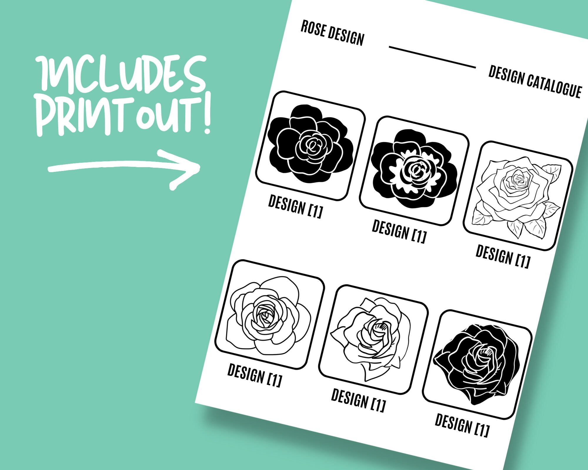 Rose Bundle SVG Rose Silhouette Rose Svg Cut File Rose Svg - Etsy