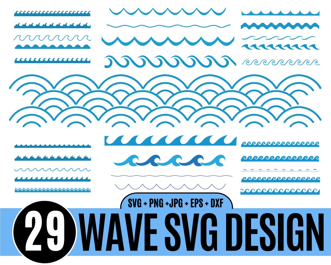 29 Wave Svg Bundle, Image of Beach Svg, Wave Cricut, Sea Waves Svg, Wave Clipart - Etsy