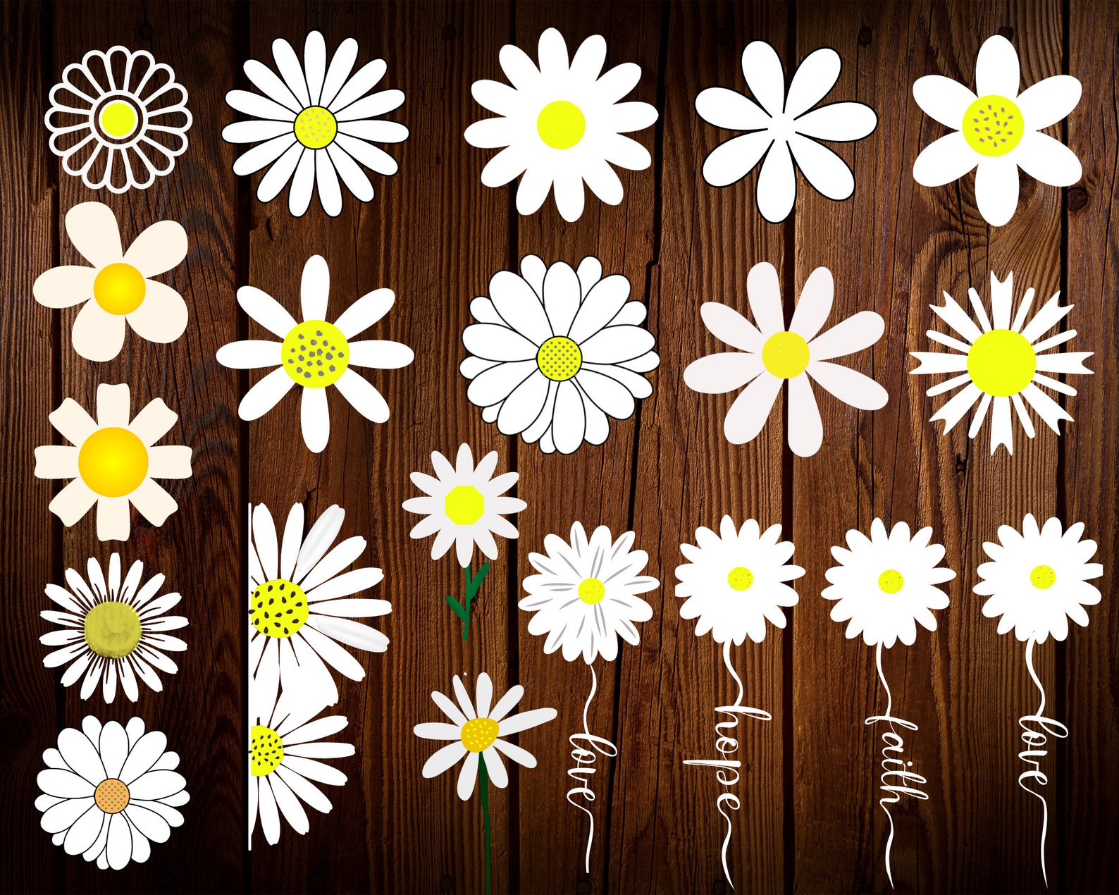 DAISY SVG Bundle DAISY Flower Clipart Daisy Svg Cut Files - Etsy