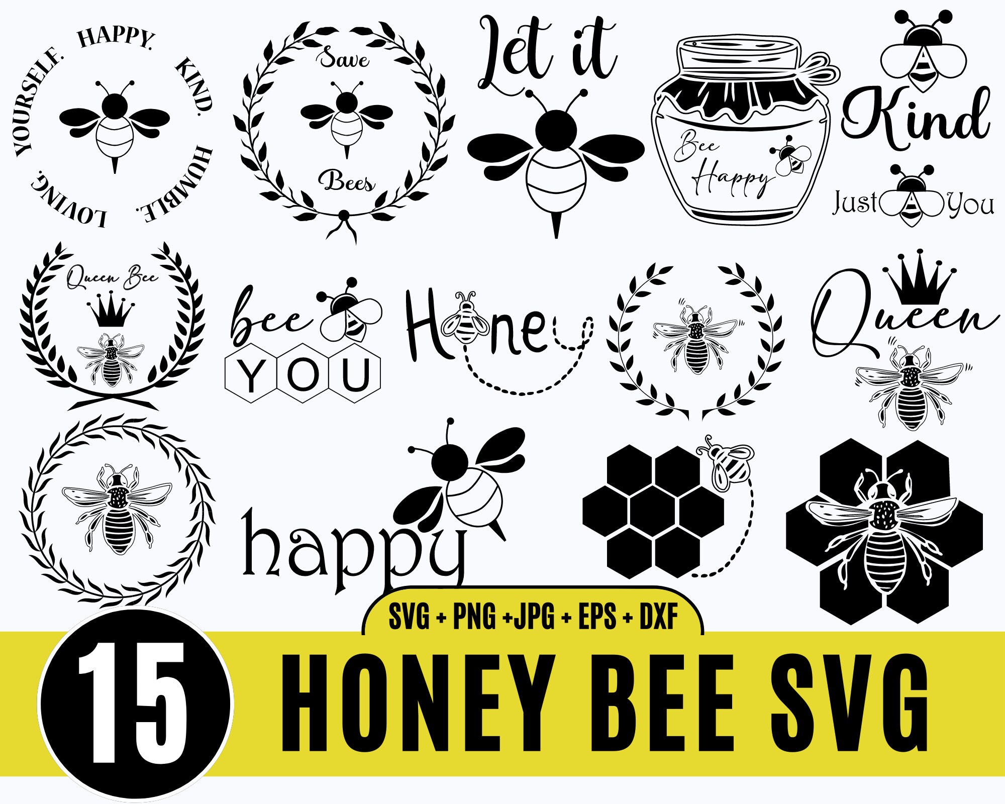 Honey Bee Path Bundle SVG Queen Bee Svg Bee Hive Svg Bumble - Etsy ...