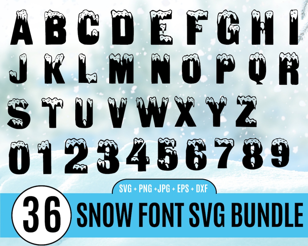 36 Snow Font SVG Bundle, Winter Svg, Snow Monogram, Winter Fonts ...