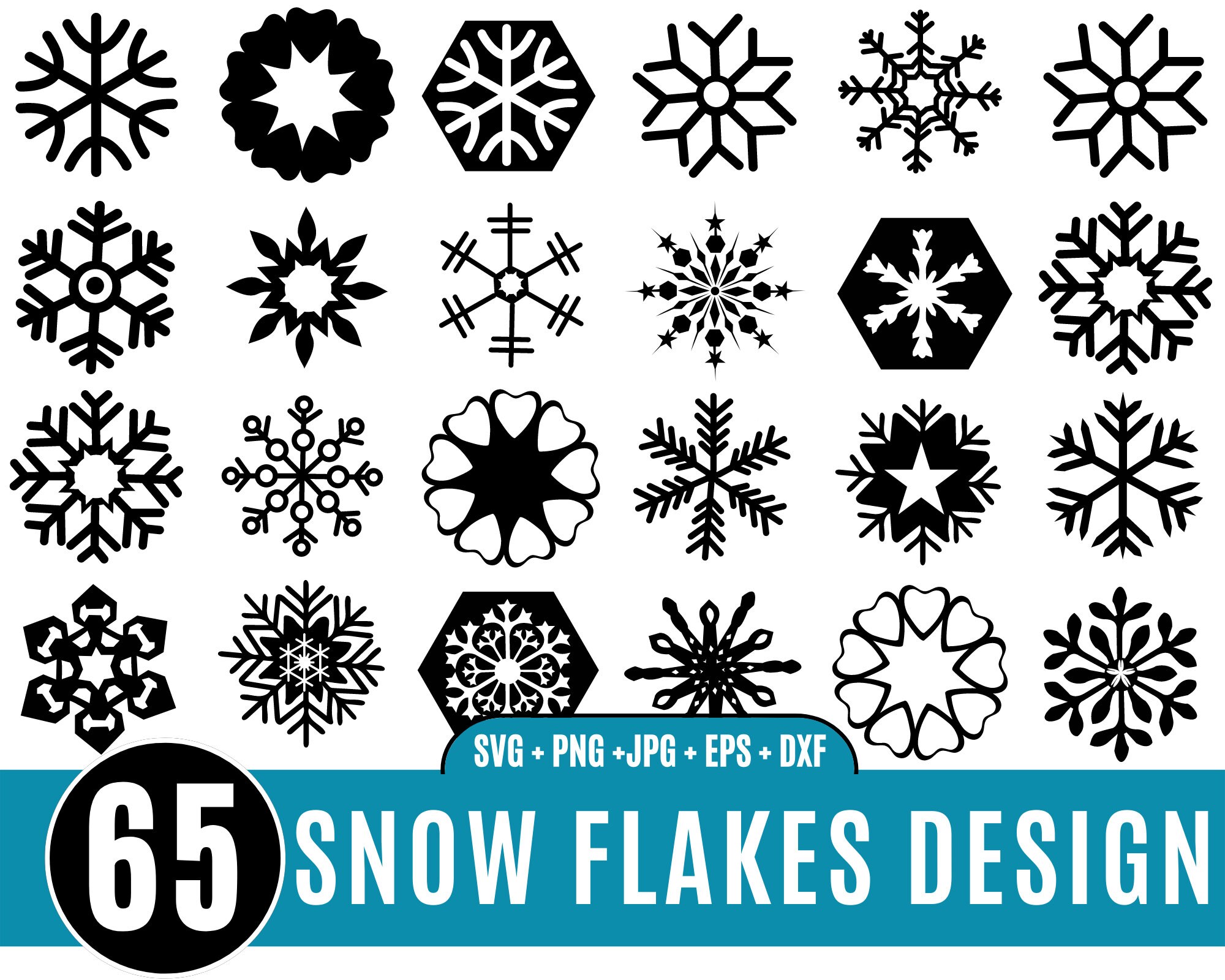 65 Snow Flakes Svg Bundlesnow Svg Winter Svg Blizzard Svg - Etsy