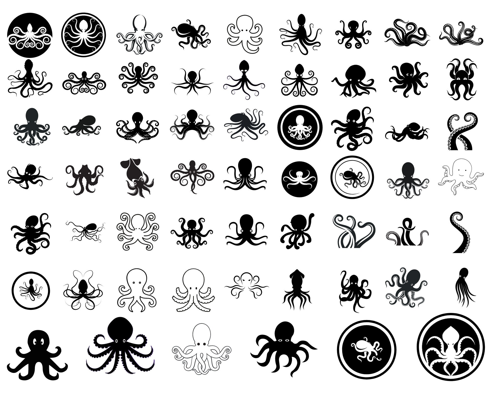 60 OCTOPUS Svg BUNDLE Kraken SVG Octopus Legs Svg Tentacle - Etsy Canada