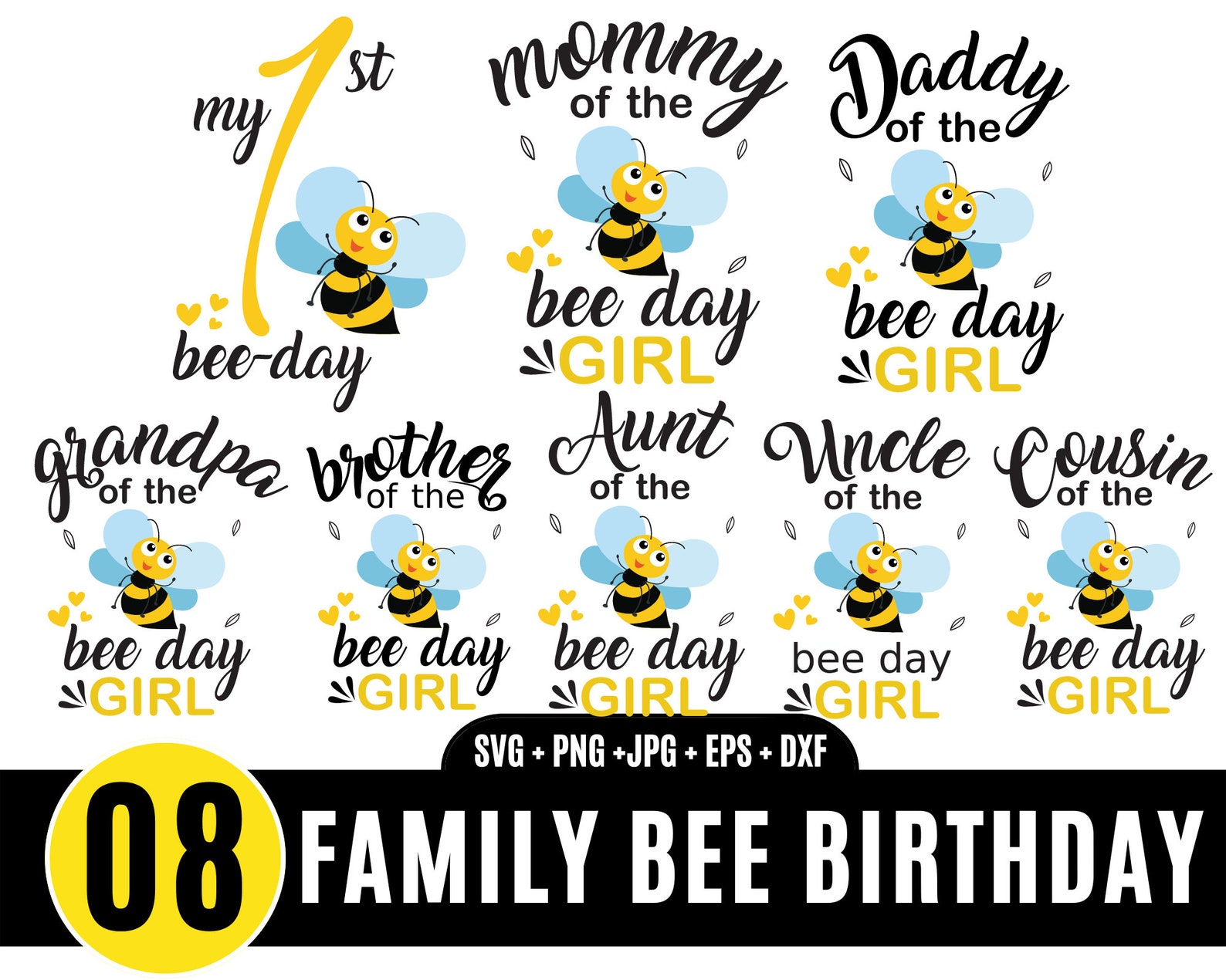 Bee First Birthday Svg First Bee Day Svg Bee Svg Bundle - Etsy