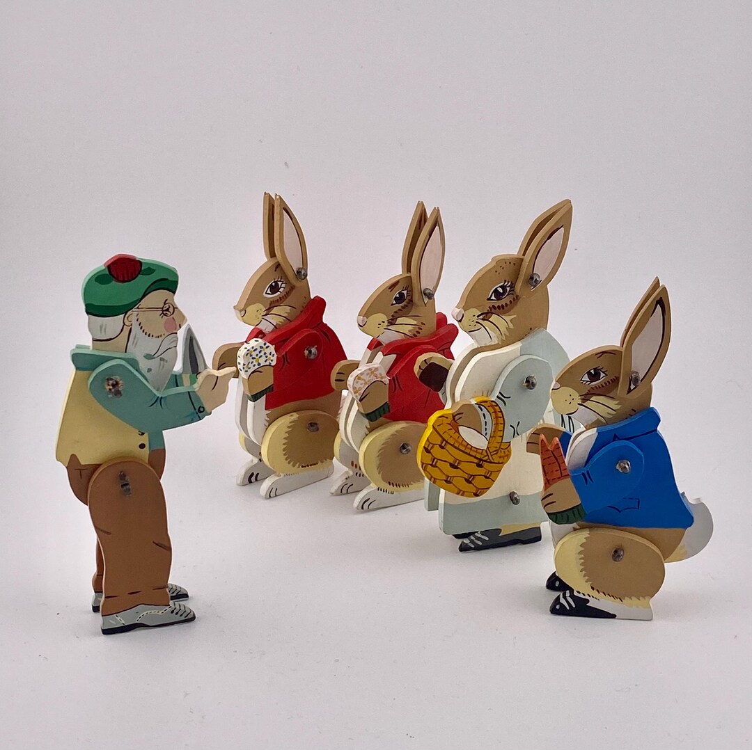 Peter Rabbit Wooden Figurine Set - Etsy