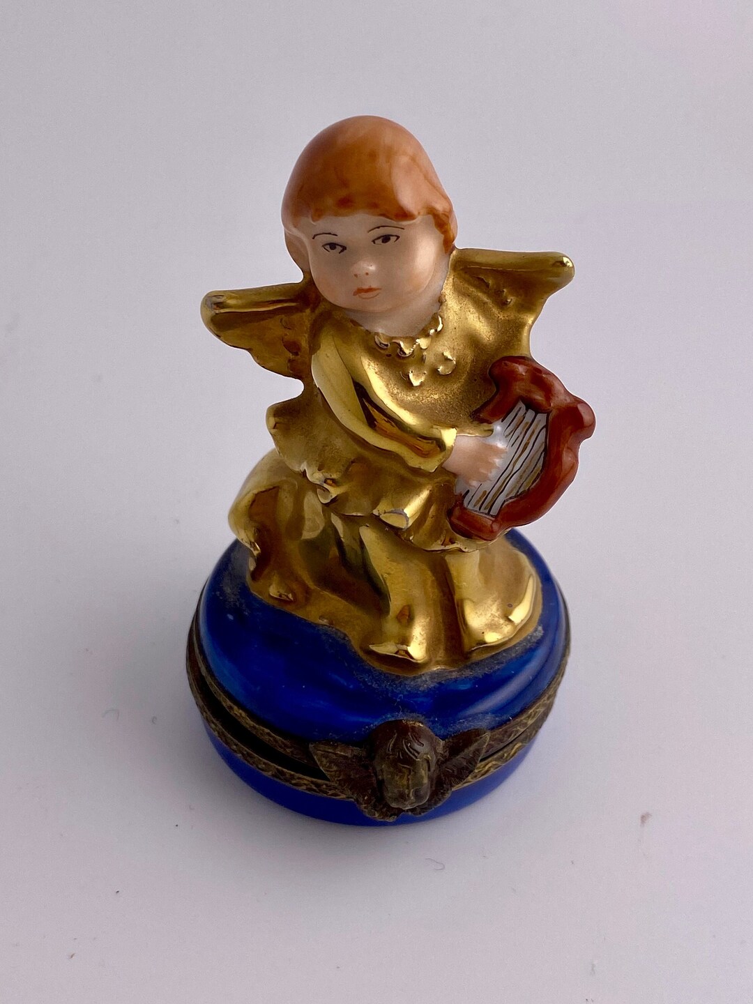 Limoges Angel Playing Harp - Etsy