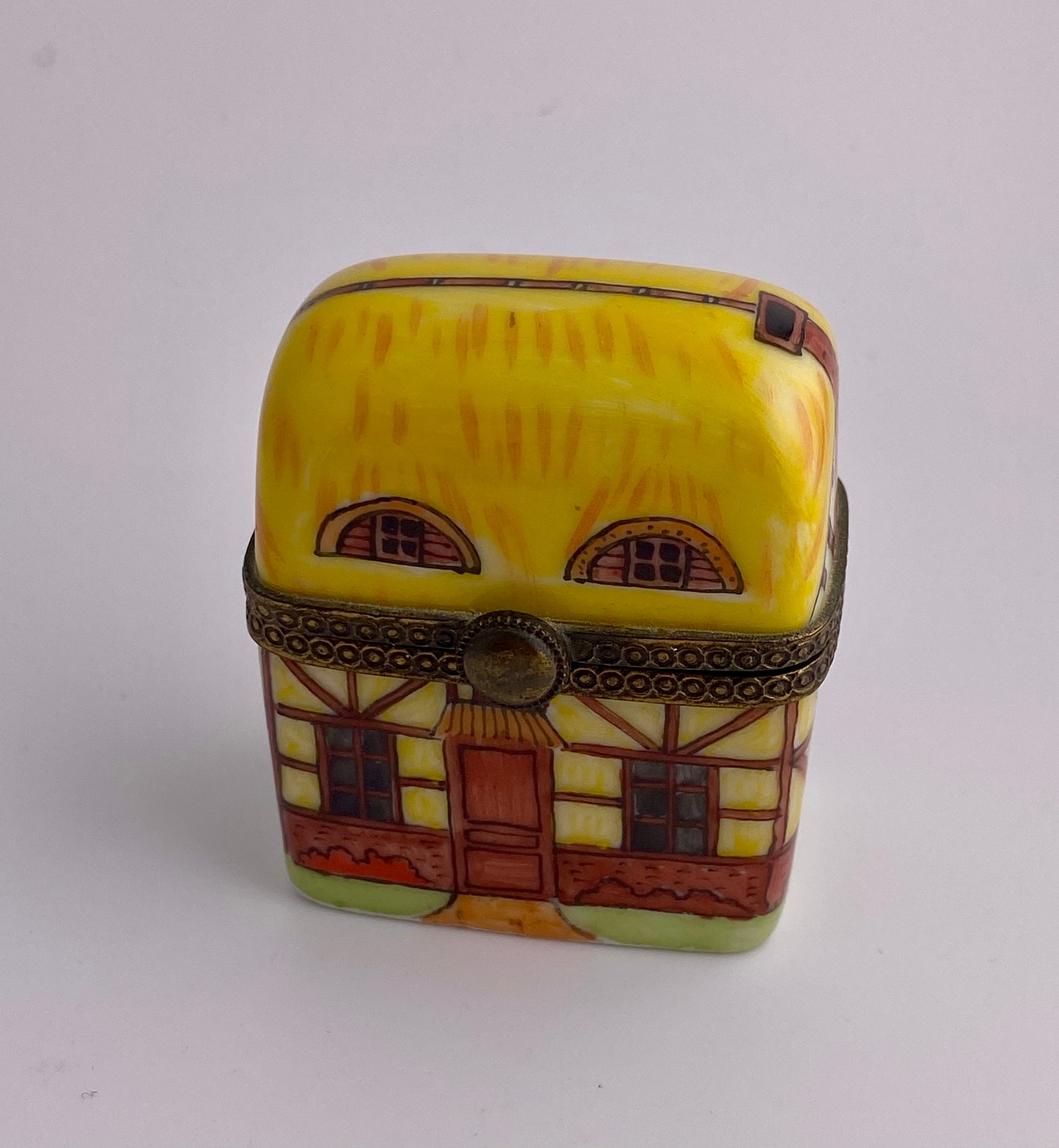 Limoges Yellow House Box - Etsy