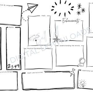 EYFS Weekly Planner, Reception Teacher Weekly Planner, Doodle Design ...