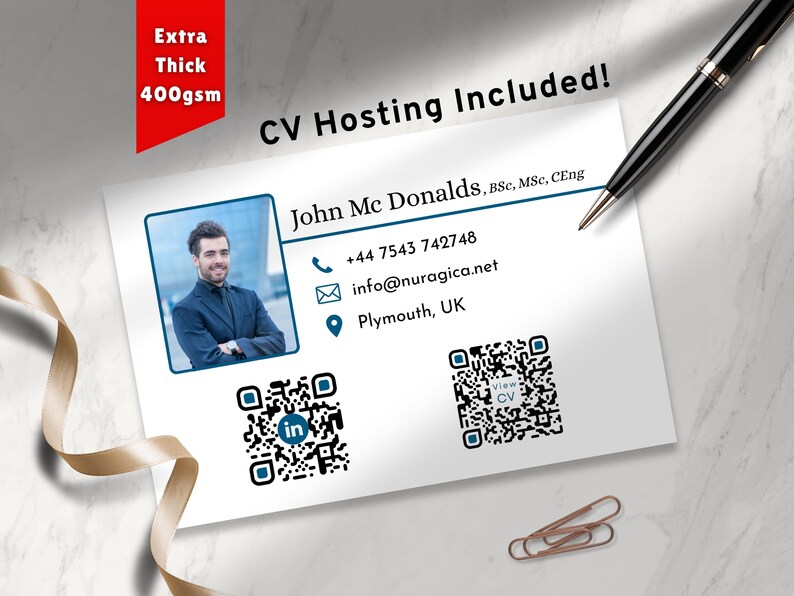 Custom QR Code Business Card Curriculum Vitae Theme - Etsy