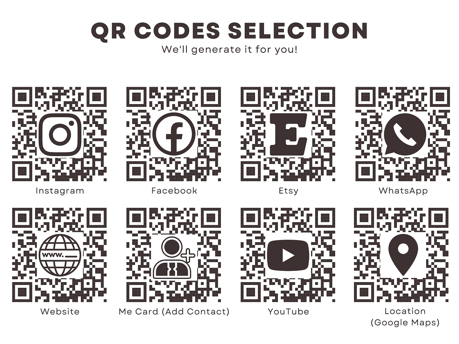 QR Code Printed Business Cards Personalised Modern Rose - Etsy