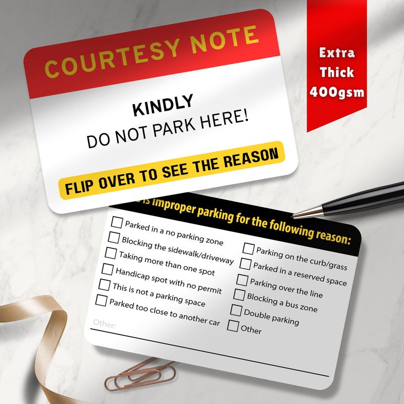 Bad Parking Cards - Etsy