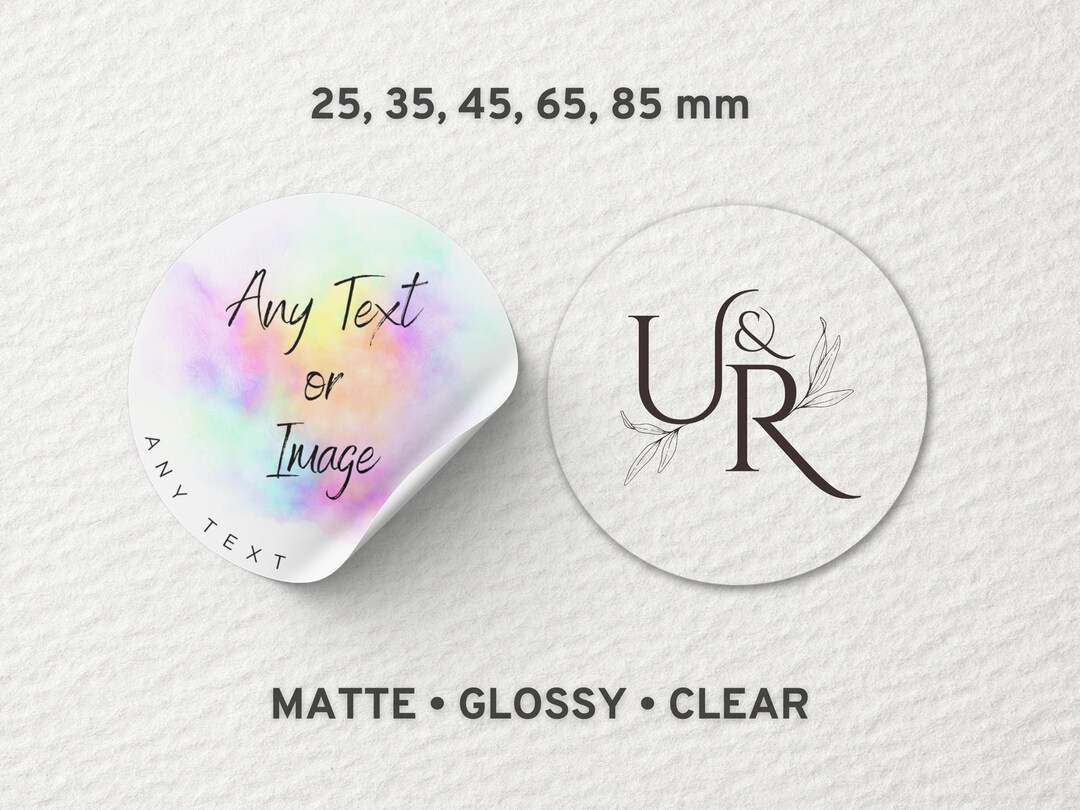 Printed Round Stickers Personalised | 25, 35, 45, 65, 85 Mm | Matte ...