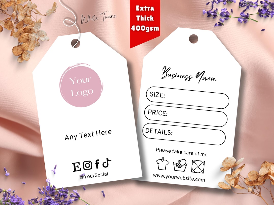 Printed Clothing Price Tags With Twine | Cut | Simple | Business ...